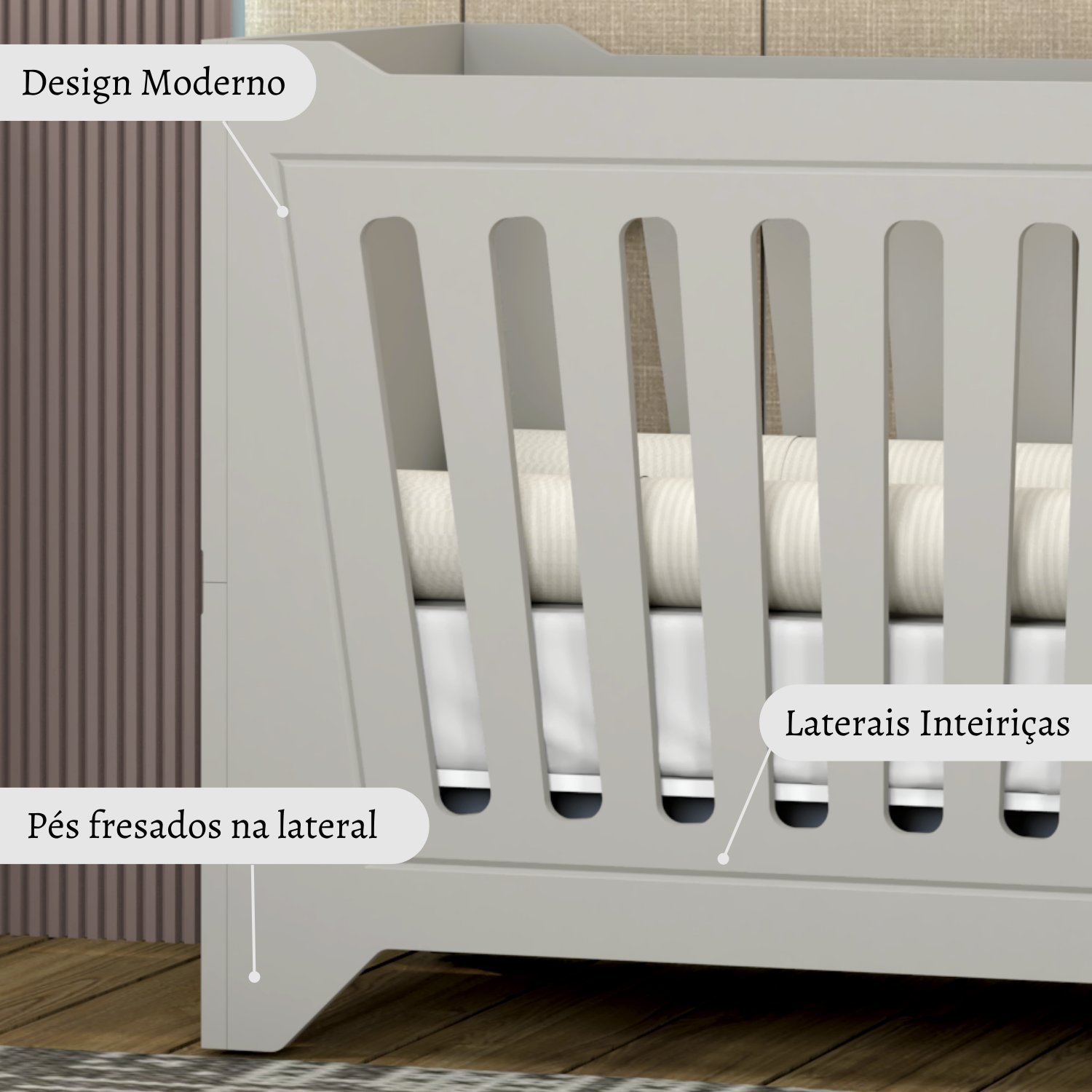 Berço 2 em 1 Mini Cama em MDF Nest Espresso Móveis | MadeiraMadeira