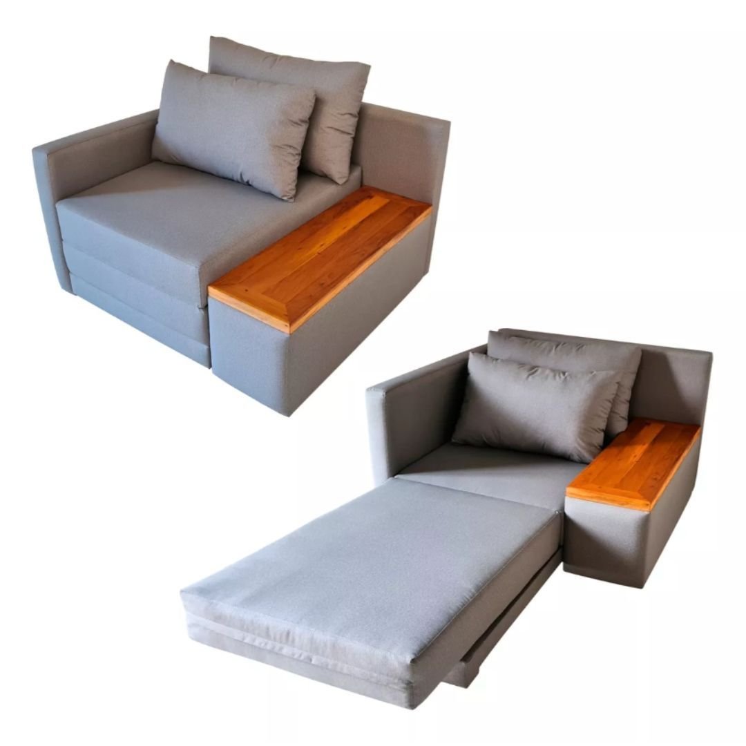 Poltrona | Cama com Tampo Lateral de Madeira Lado Direito | Acquablock ...