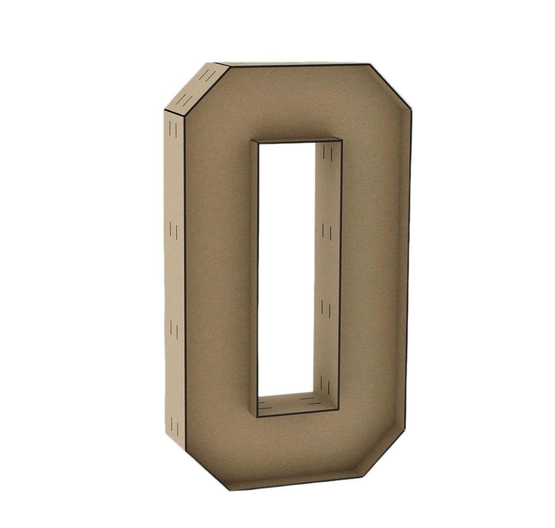 Número 0 Letra Caixa Grande Mdf 90cm de Altura Decoração | MadeiraMadeira