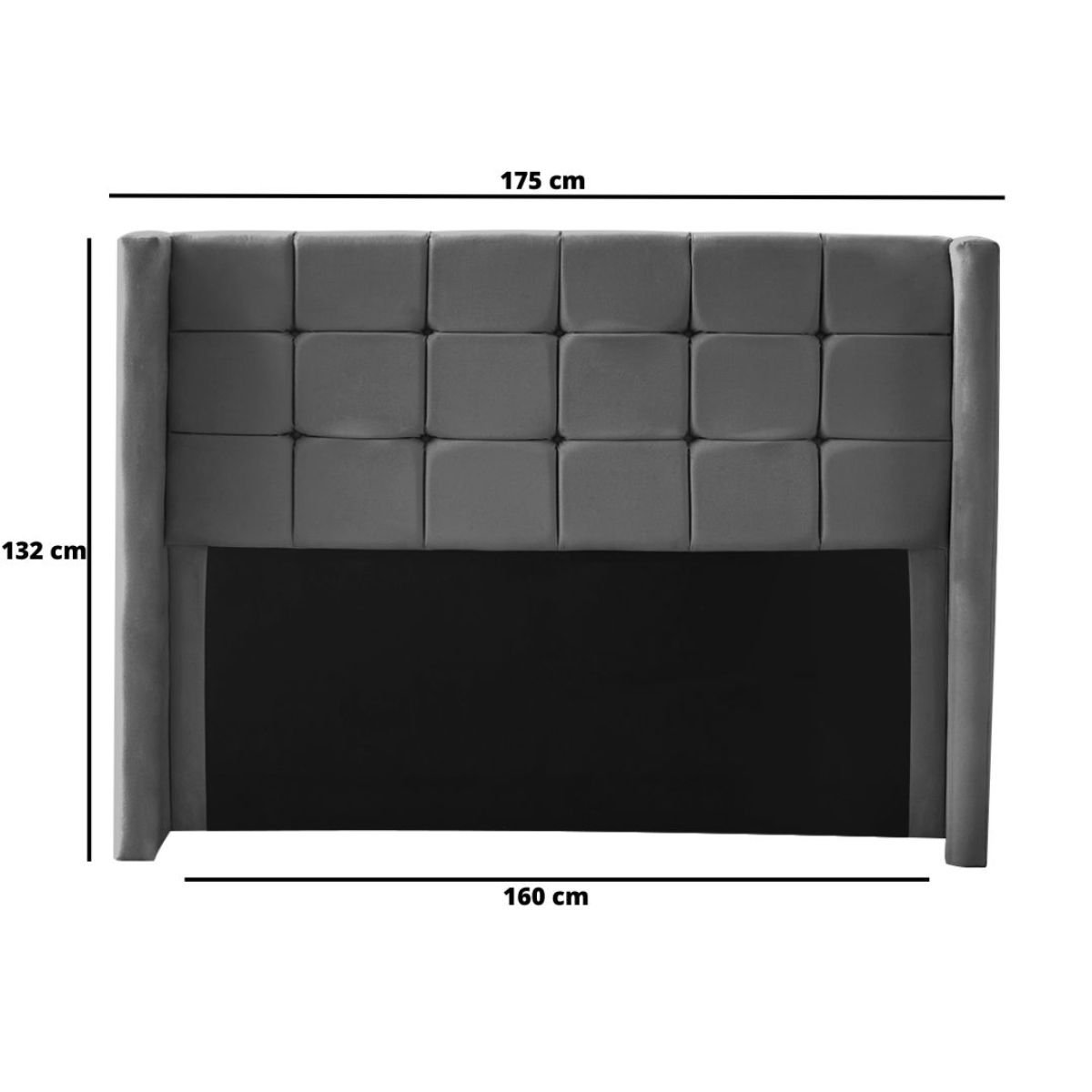 Cabeceira Cama Queen Box Estofado 158 cm Giovanna Linho:Cinza Escuro ...