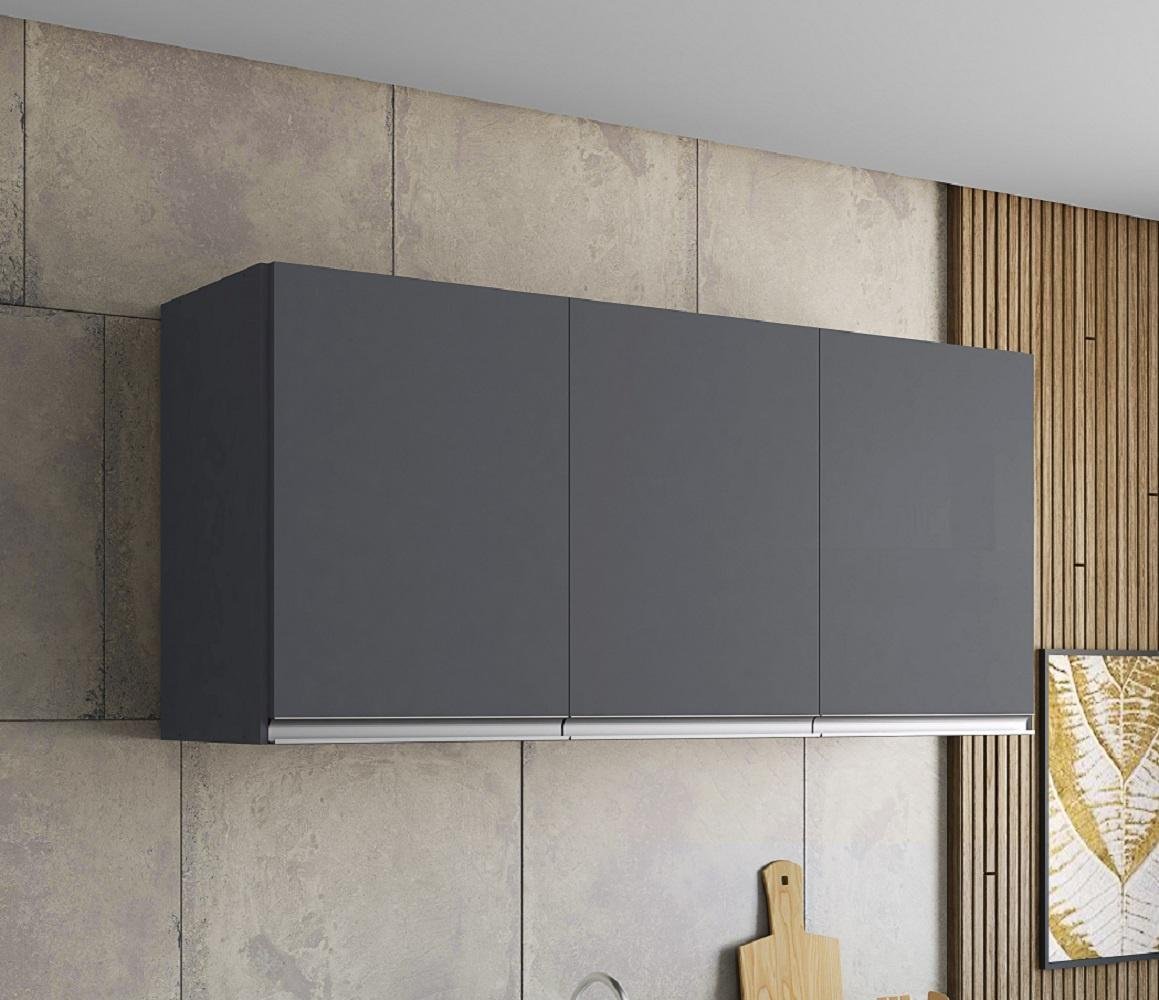 Armário Suspenso Andréia 120mt com Puxadores Embutidos Cinza Ajl ...