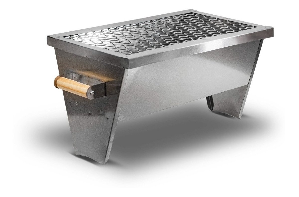 Churrasqueira Portatil Pequena Movel Espetinho Aço Inox | MadeiraMadeira