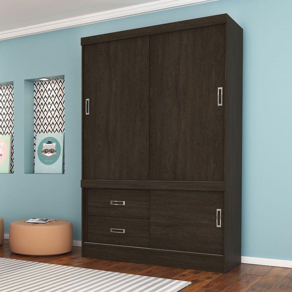 Guarda Roupa Solteiro 2 Portas Estilo Ii 22520 Ébano Touch | MadeiraMadeira