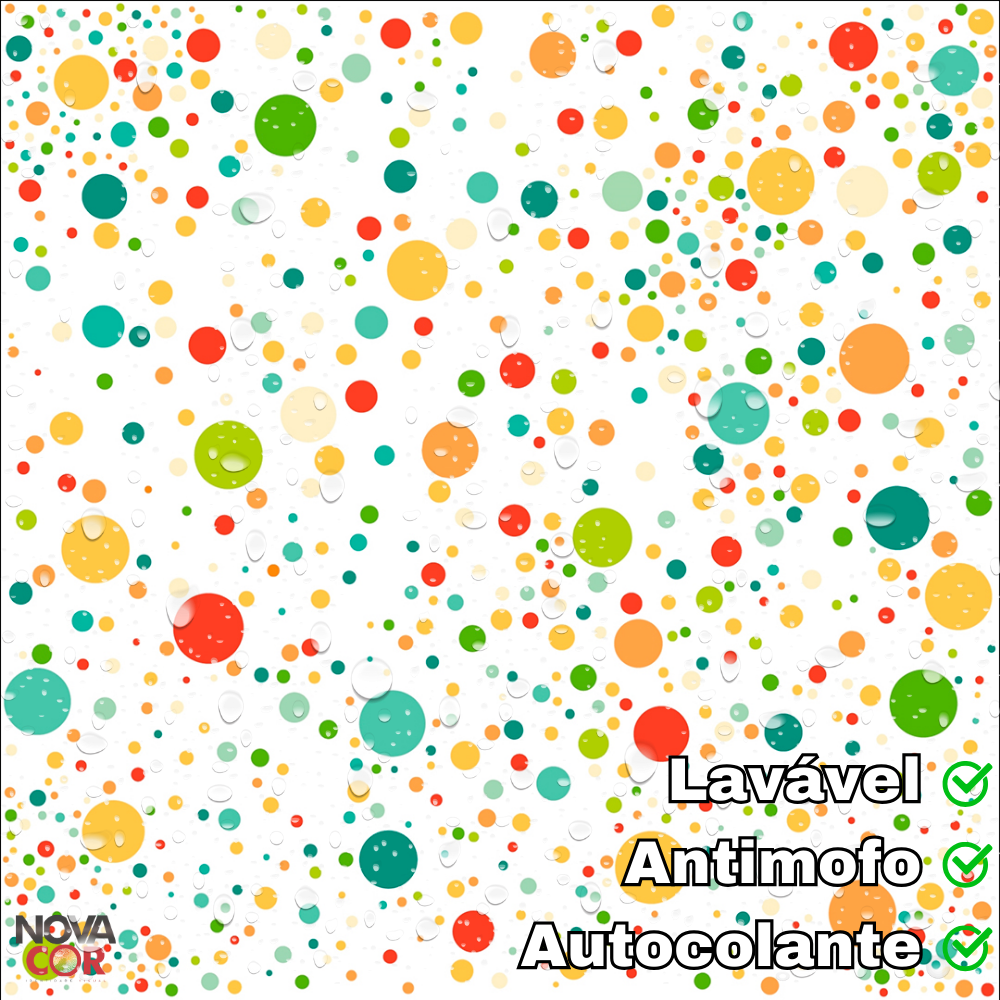 Papel de Parede Infantil Bolinhas Coloridas Decorativo Autocolante ...
