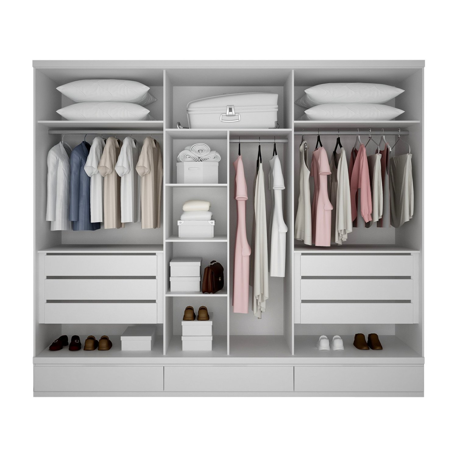 Guarda Roupa 100% MDF 6 Portas 9 Gavetas Urbano | MadeiraMadeira