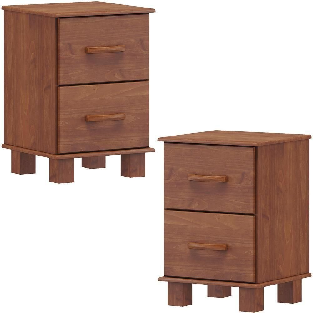 Kit 02 Mesas de Cabeceira Madeira Maciça 2g 42 Cm 1137 Imbuia Milani ...