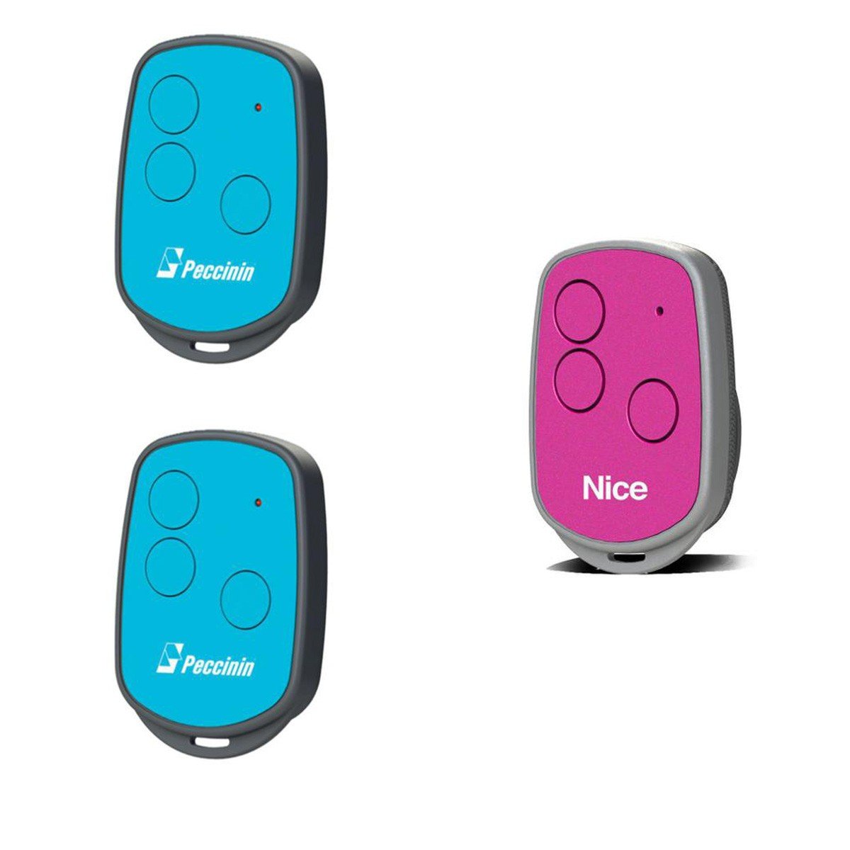 Kit 3 Controle Nice new evo rosa e azul Portão e alarme | MadeiraMadeira