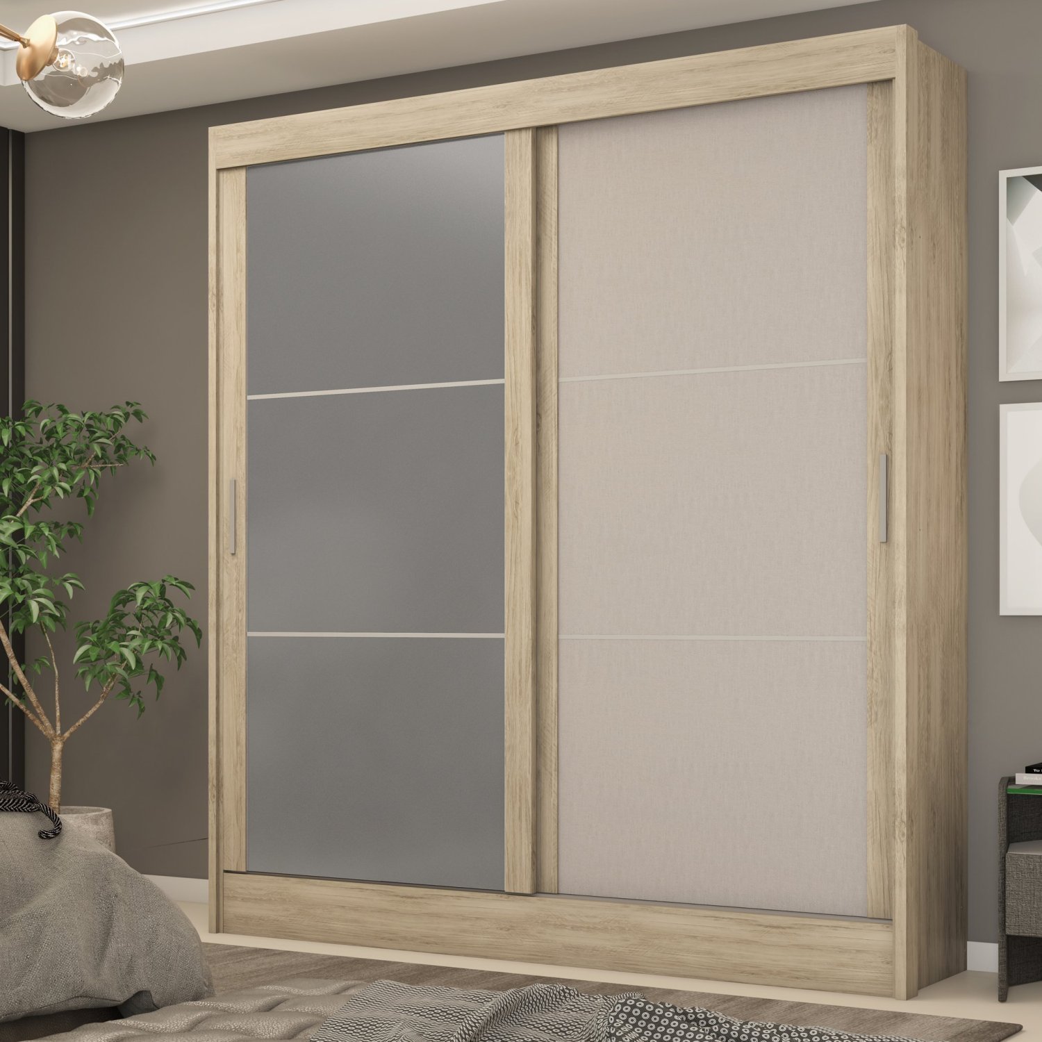 Guarda Roupa Casal 2 Portas 2 Gavetas Andros | MadeiraMadeira