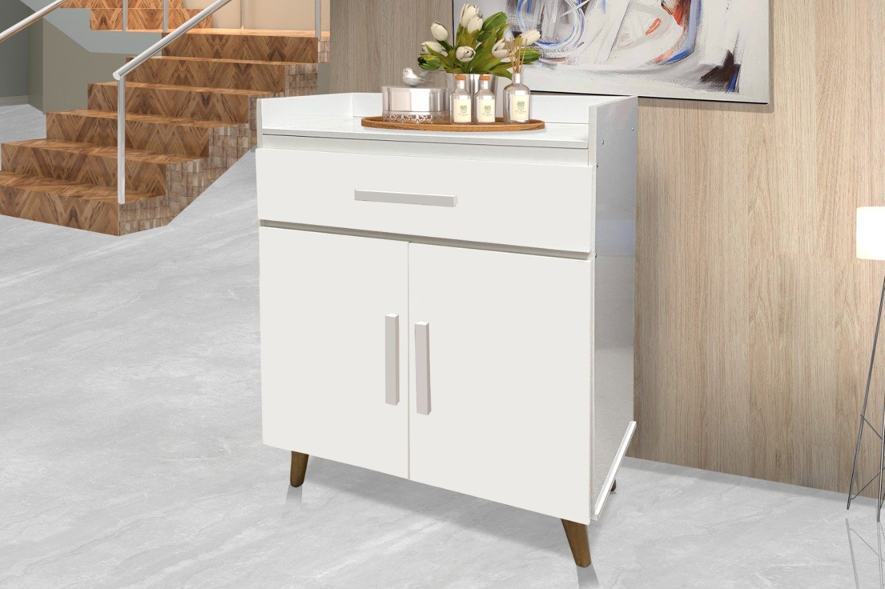 Balcão Mônaco Branco Romar | MadeiraMadeira