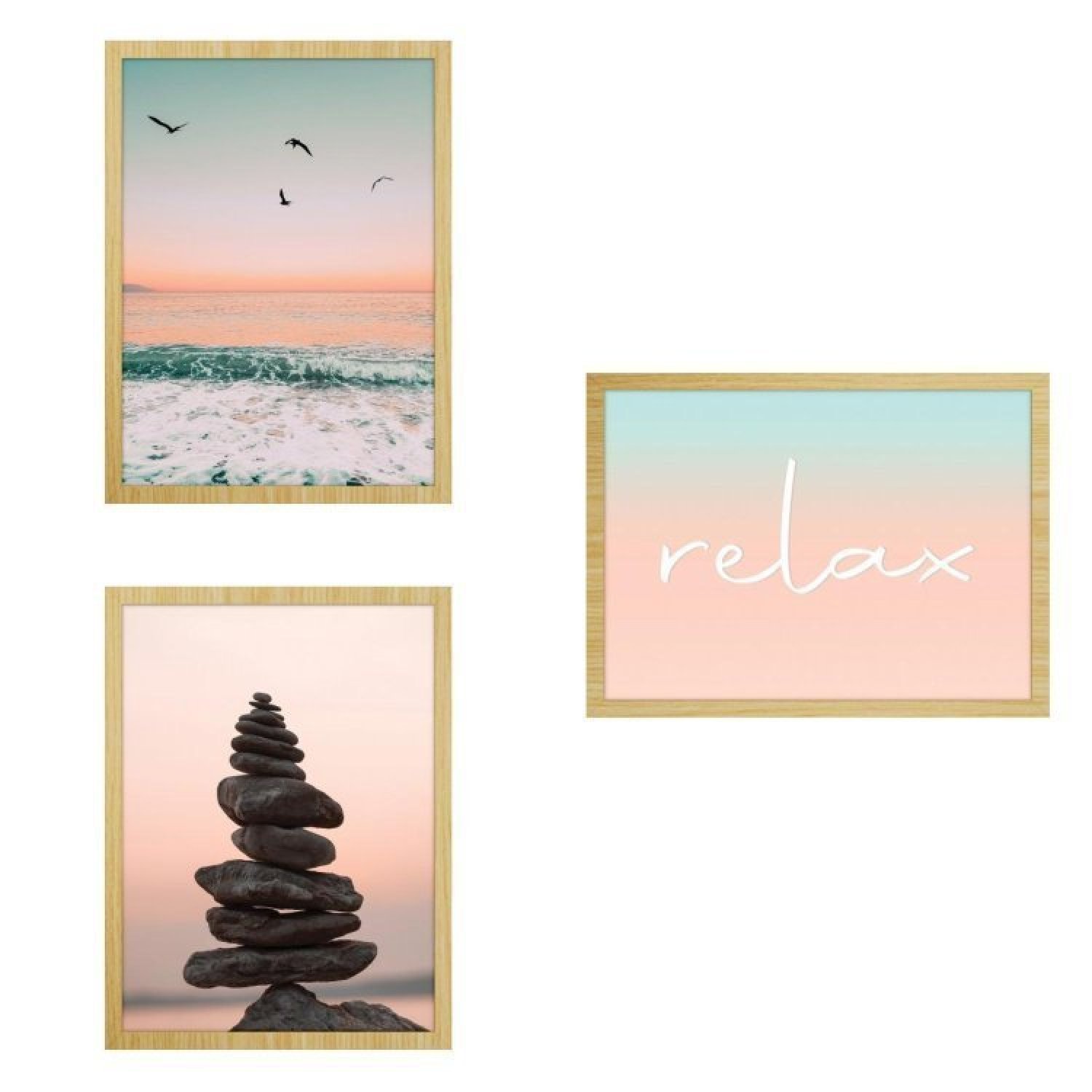 Kit 3 Quadros Zen sem Vidro Belchior | MadeiraMadeira