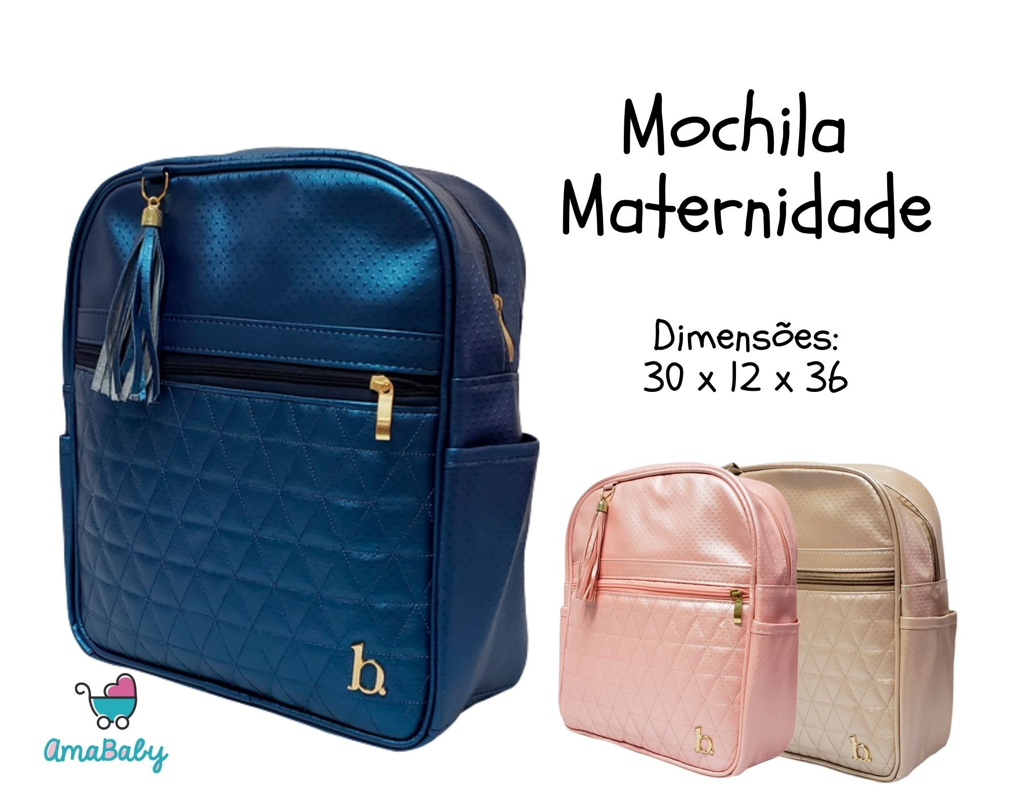 Mochila Maternidade Lotus Boni - Pérola | MadeiraMadeira