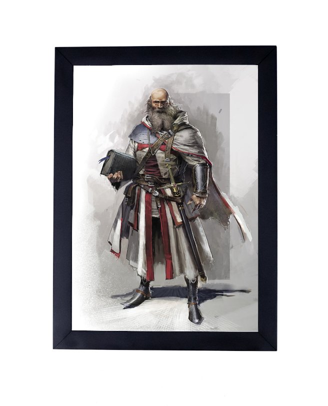 Quadro Maçonaria Cavaleiro Jacques de Molay 24x33 P8400 | MadeiraMadeira