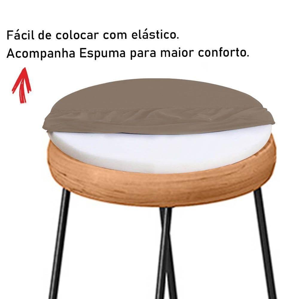 Kit 06 Banqueta Alta Lena Capa Corino Bege | MadeiraMadeira