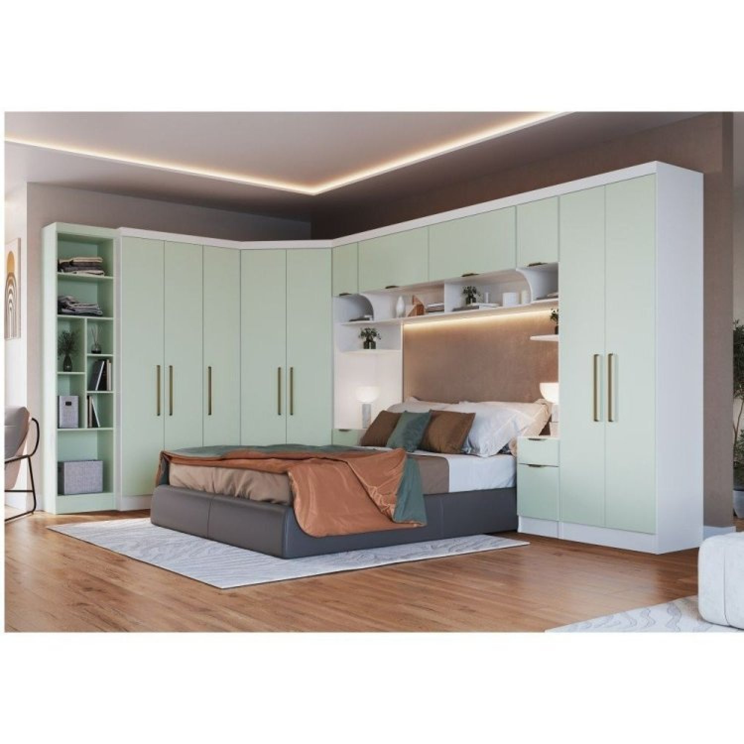 Guarda Roupa Casal 7 Peças com Nicho Infinity Móveis Castro ...