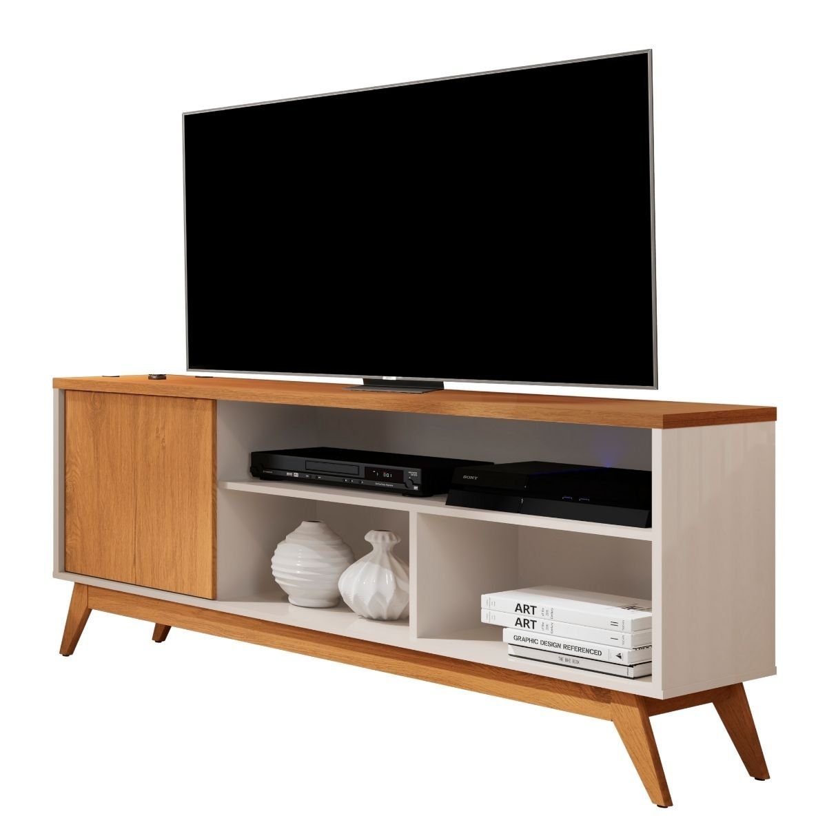 Rack de Televisão até 50 Polegadas com Porta Nichos - Mod.0324 - Off ...