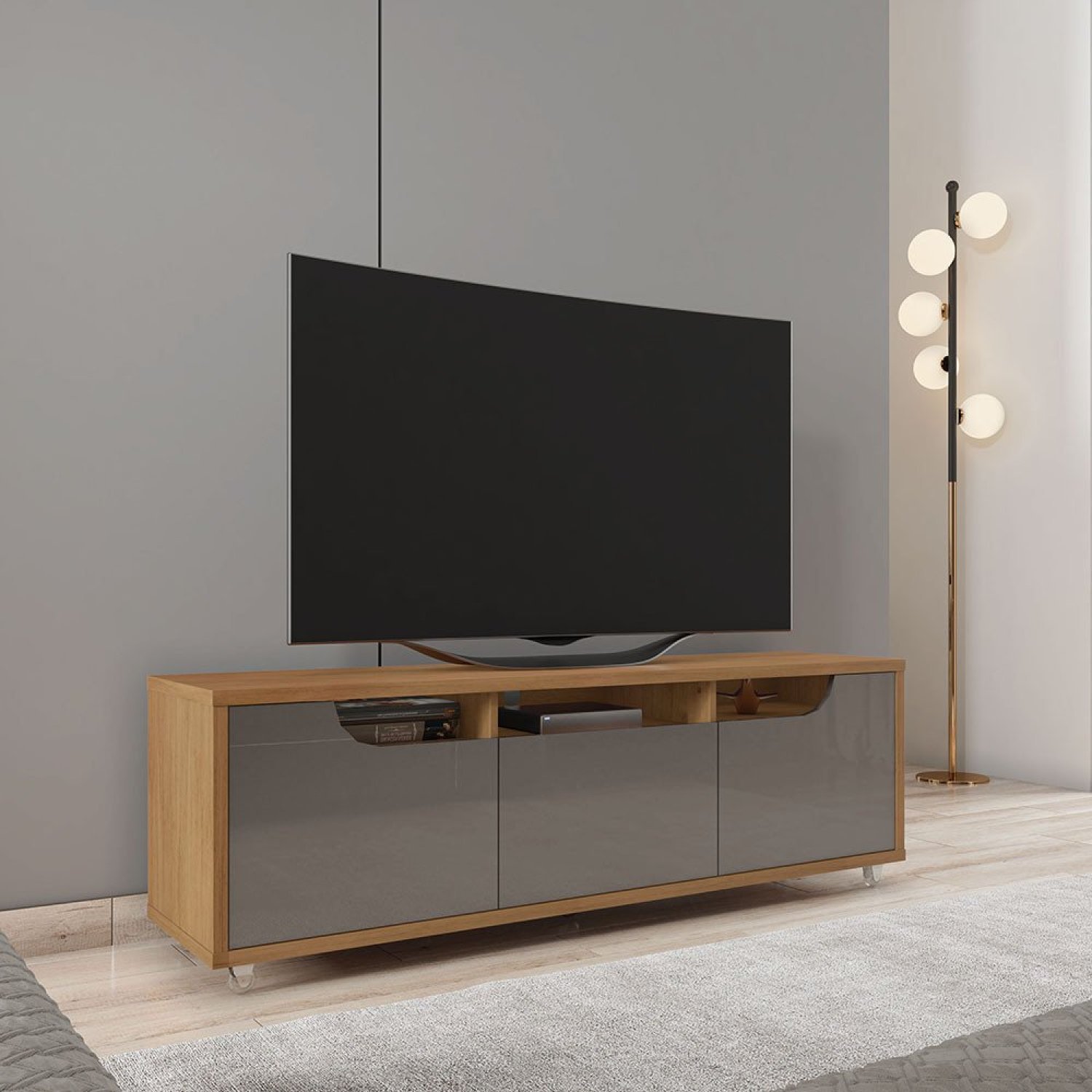 Rack para TV até 60 Polegadas 160cm 1 Gaveta 2 Portas Jersey ...