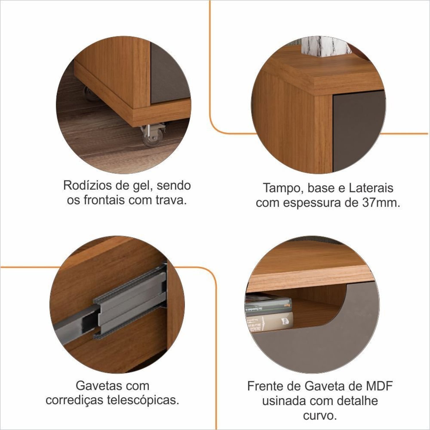 Rack para TV até 60 Polegadas 160cm 1 Gaveta 2 Portas Jersey ...