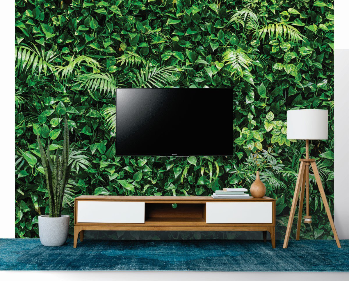 Papel de Parede 3D Painel 3,5M Folhas Dólar Verde Decorado Jadim ...