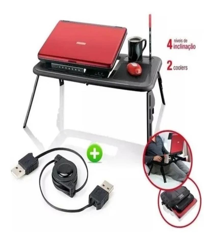 Suporte Notebook Mesa Para Notebook Com Cooler Sala Cama | MadeiraMadeira
