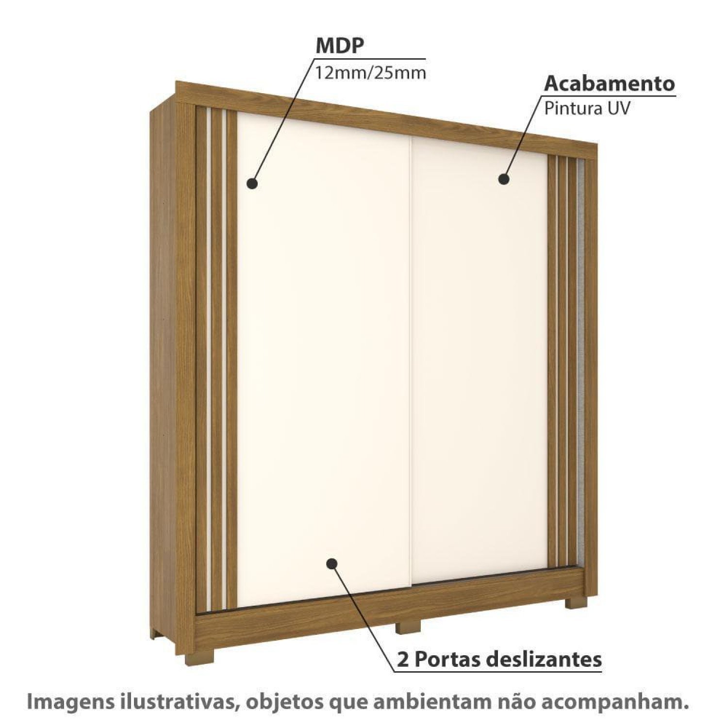 Guarda Roupa 2 Portas de Correr Riviera | MadeiraMadeira