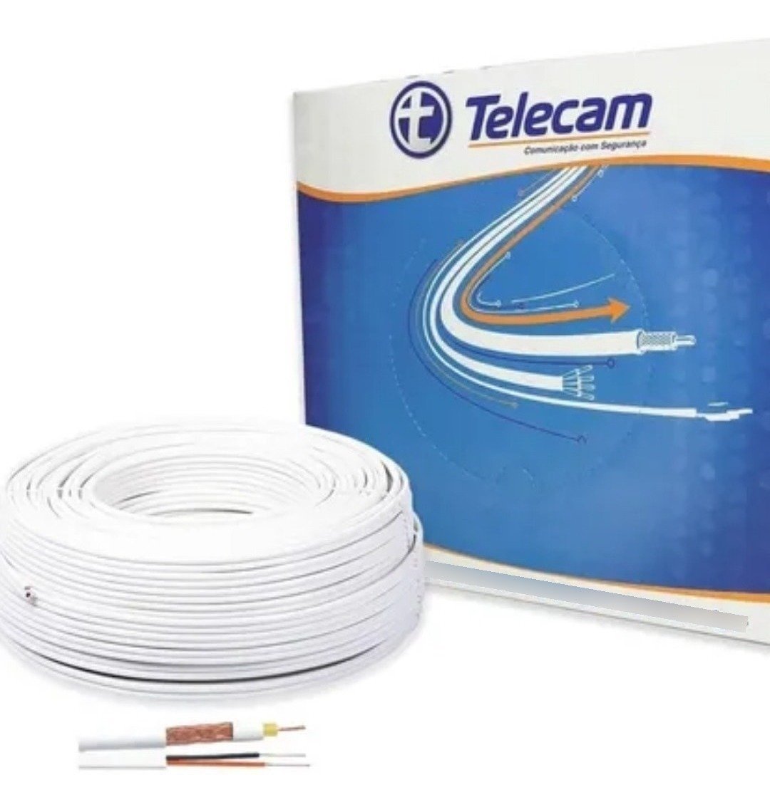 Cabo Coaxial Telecam Flexível Bipolar 85% Malha 100 Metros | MadeiraMadeira