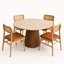 Mesa de Jantar Cone Redondo 90 Cm Tampo Mármore Travertino Base ...