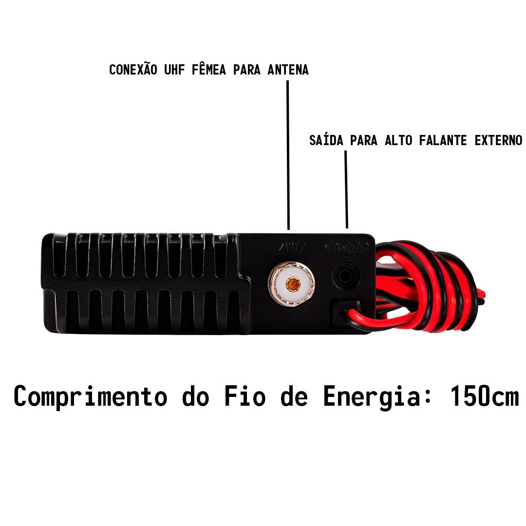 Rádio Px 80 Canais Homologado Anatel Antena Bobina Central 67cm Cabo ...