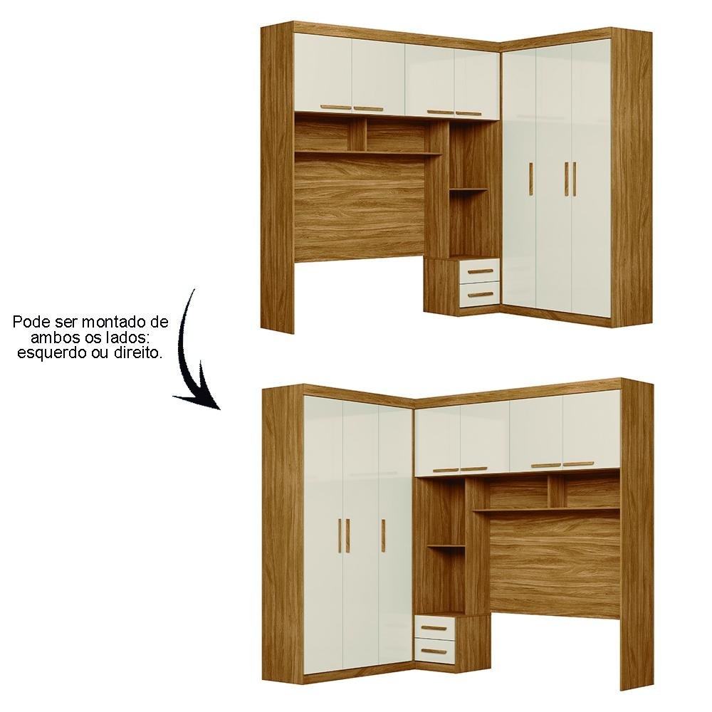 Quarto Modulado Completo Casal Veneza Freijó Off White Moval ...