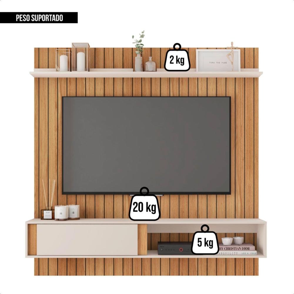 Painel Bancada para Tv até 65 Polegadas Marrom Sena Caemmun ...