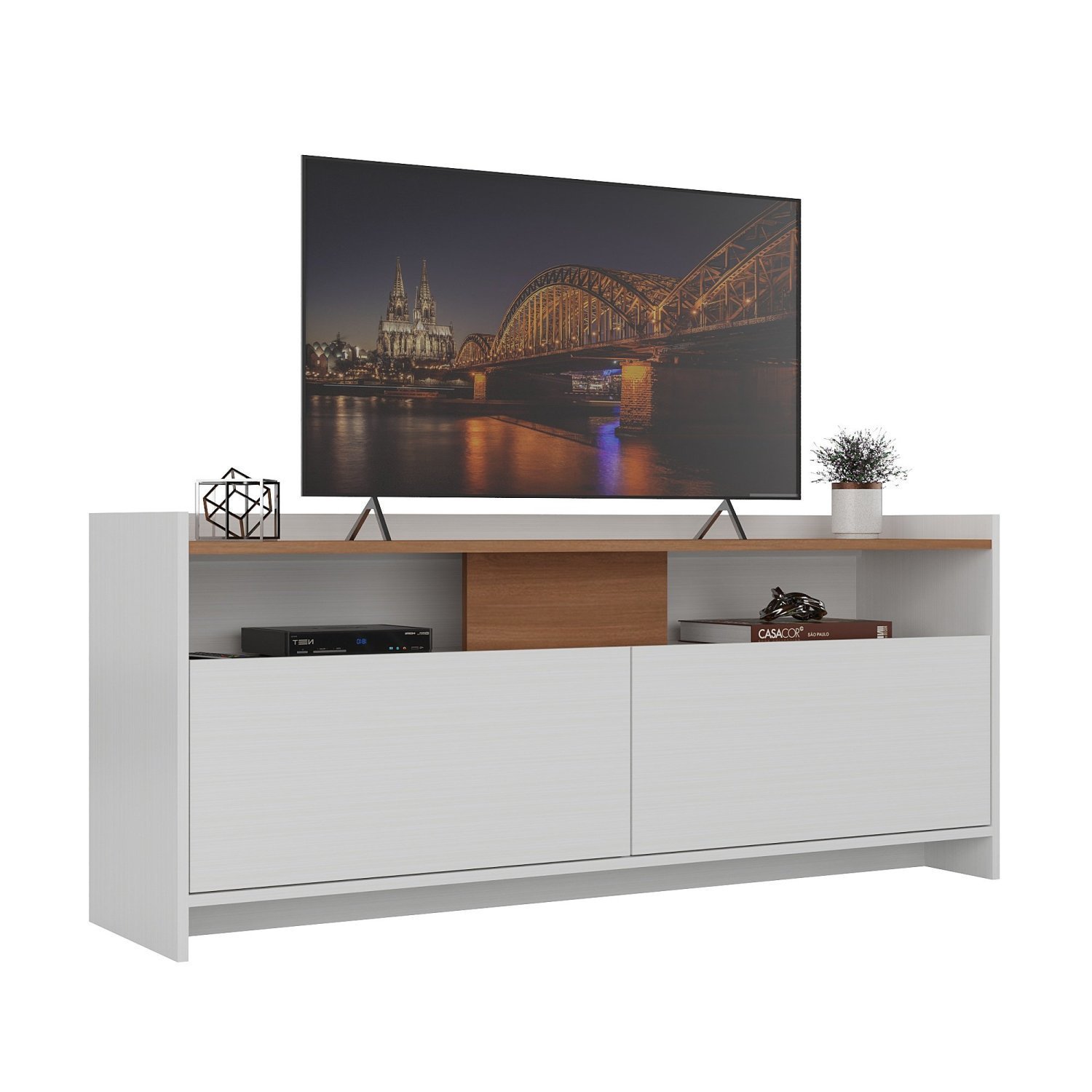 Rack para TV até 42 Polegadas 2 Portas 2 Nichos | MadeiraMadeira