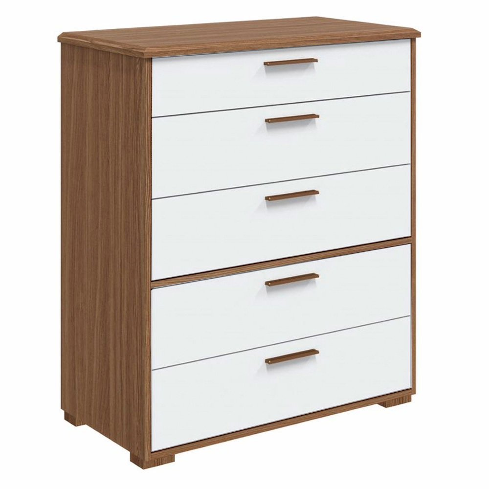 Cômoda Pontal com 5 Gavetas Rimo Freijo/Branco Móveis Rimo | MadeiraMadeira