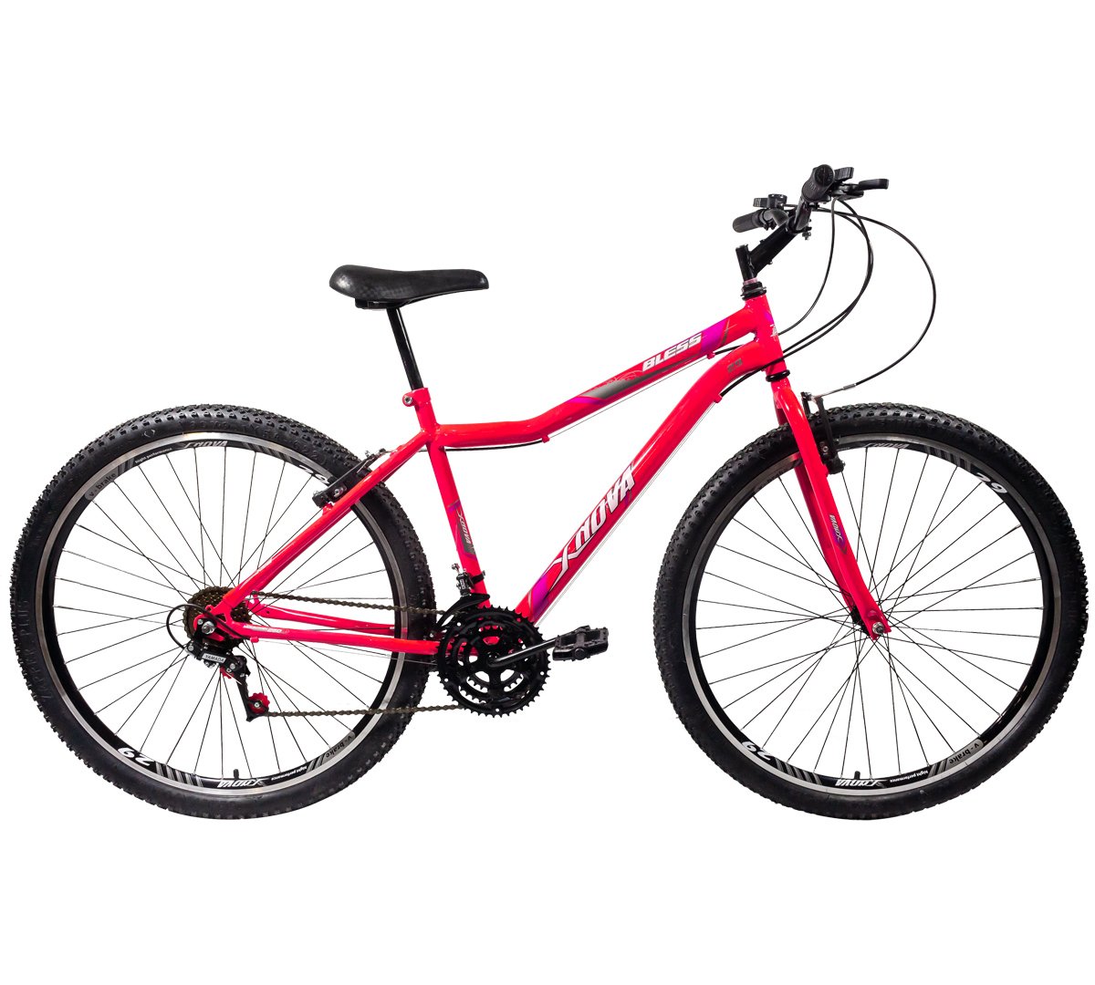 Bicicleta Feminina em Aço Carbono Rosa Luminoso Aro 29 18v Marchas ...