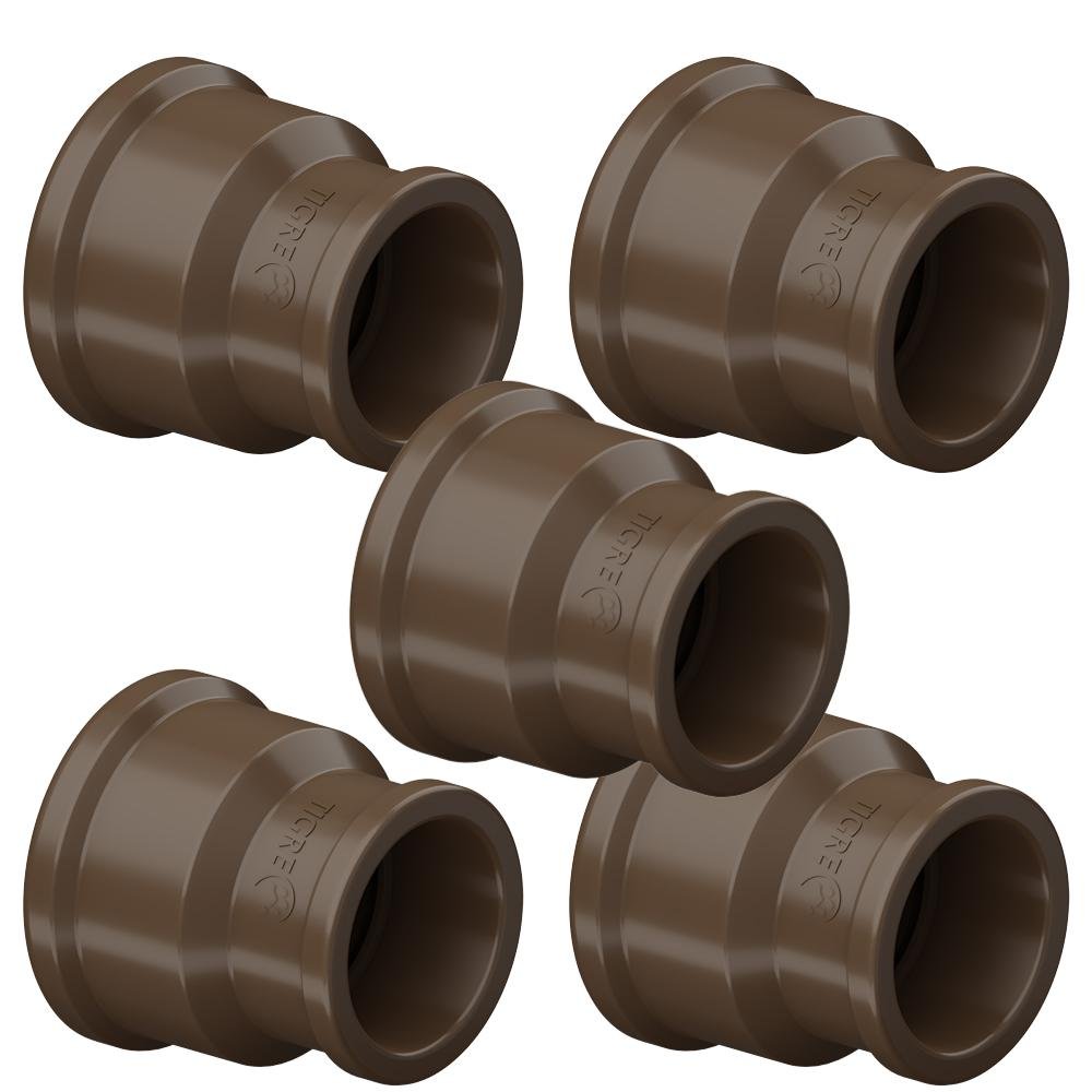 Kit 5 Luva Soldável Redução Pvc Marrom para Canos Tubos Água Fria 2x1.1 ...