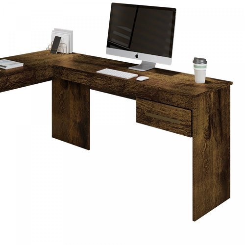 Escrivaninha em L com Gaveta Munique Ipe Kaiki Móveis | MadeiraMadeira
