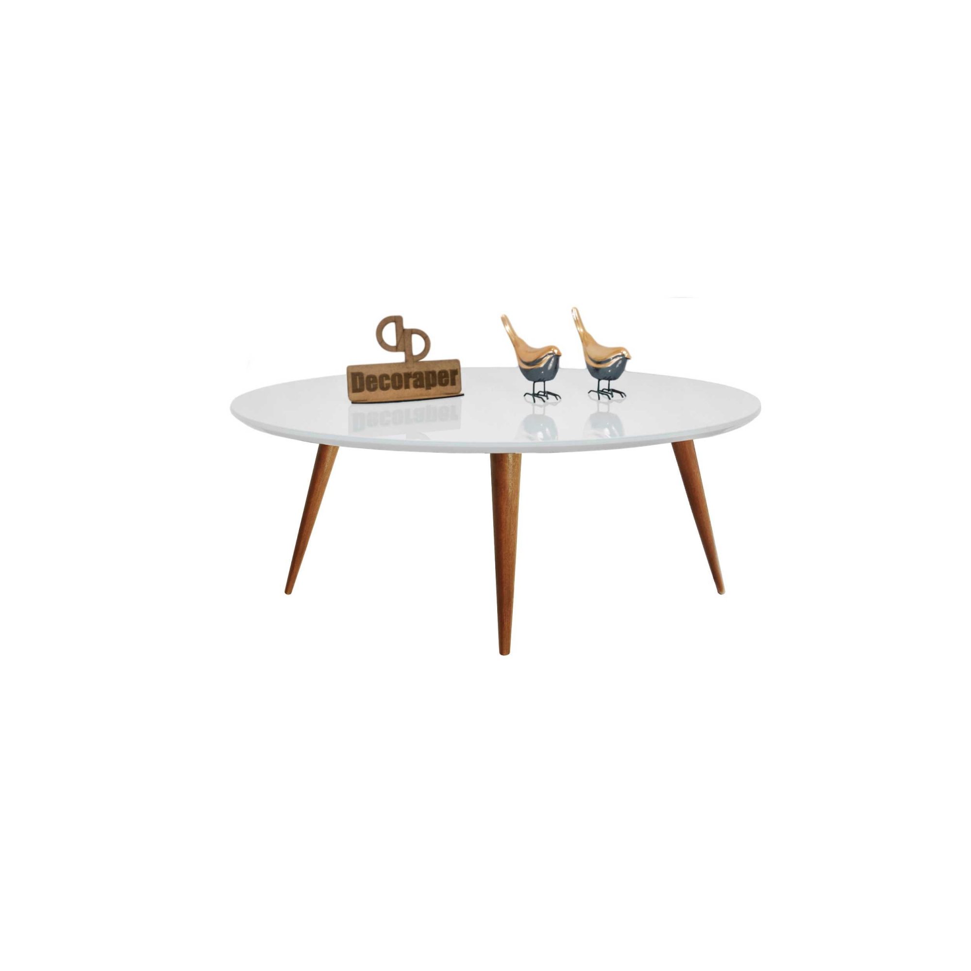 Mesa De Centro Oval Laqueada Com Vidro Colado Pé Palito 120x60 ...