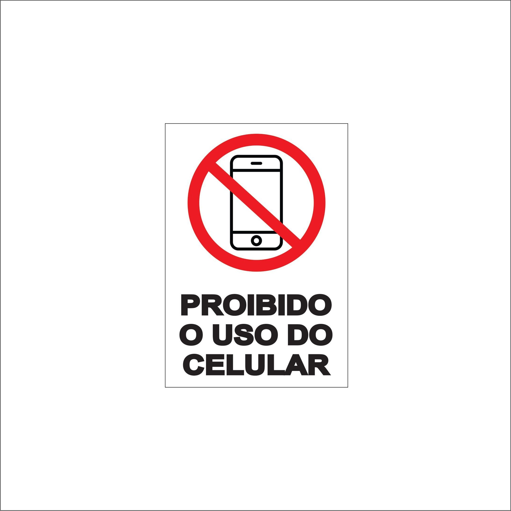 Placa - Proibido Celular - 20cm X 15cm | MadeiraMadeira