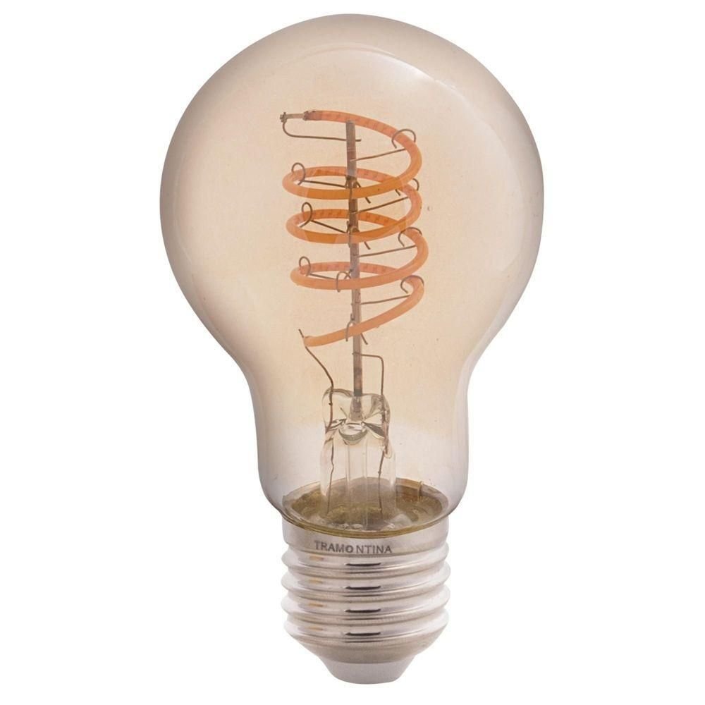 Lâmpada Led de Filamento Espiral Tramontina A60 4 W 2200 K Luz Amarela ...