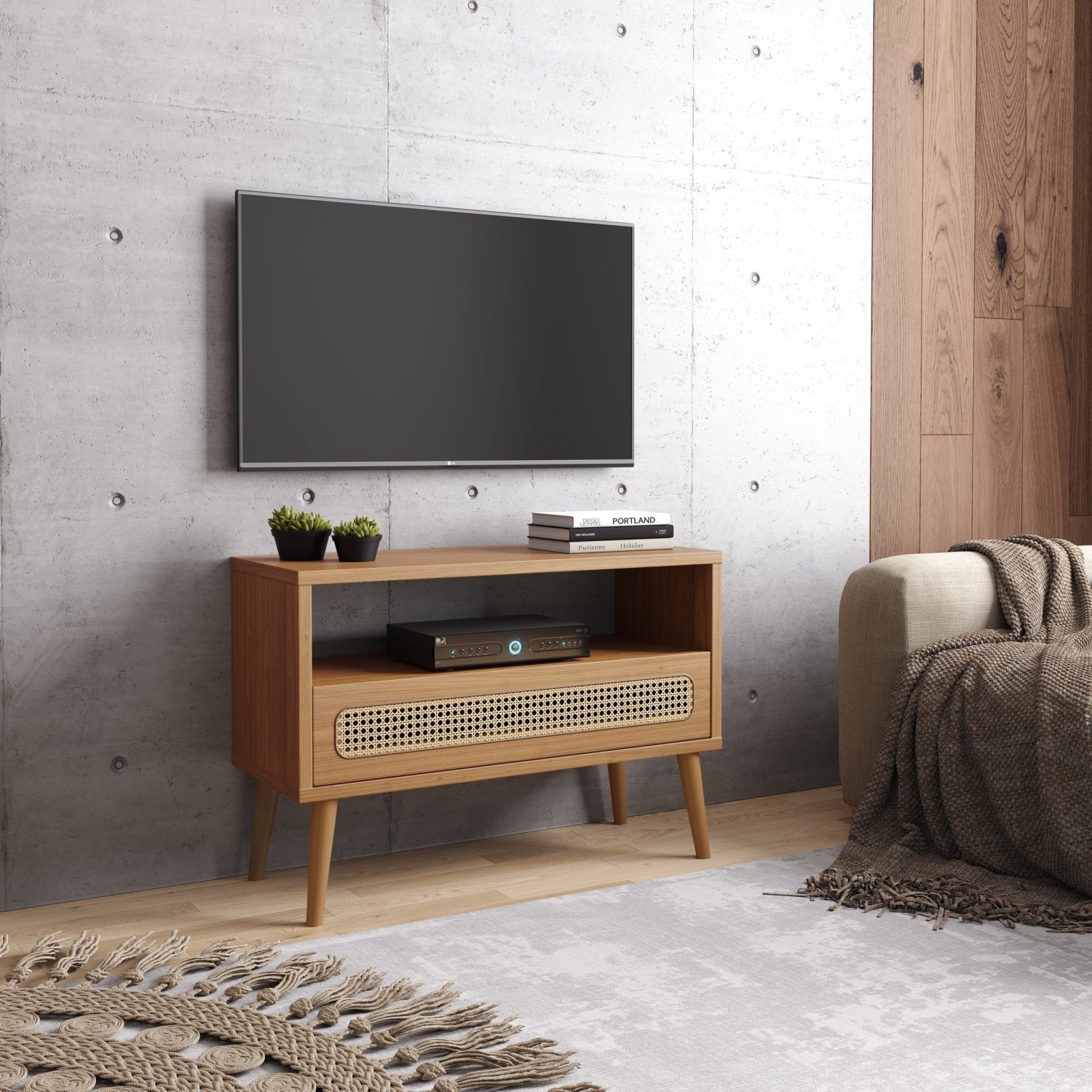 Rack Tela 90cm 1 Gaveta | MadeiraMadeira