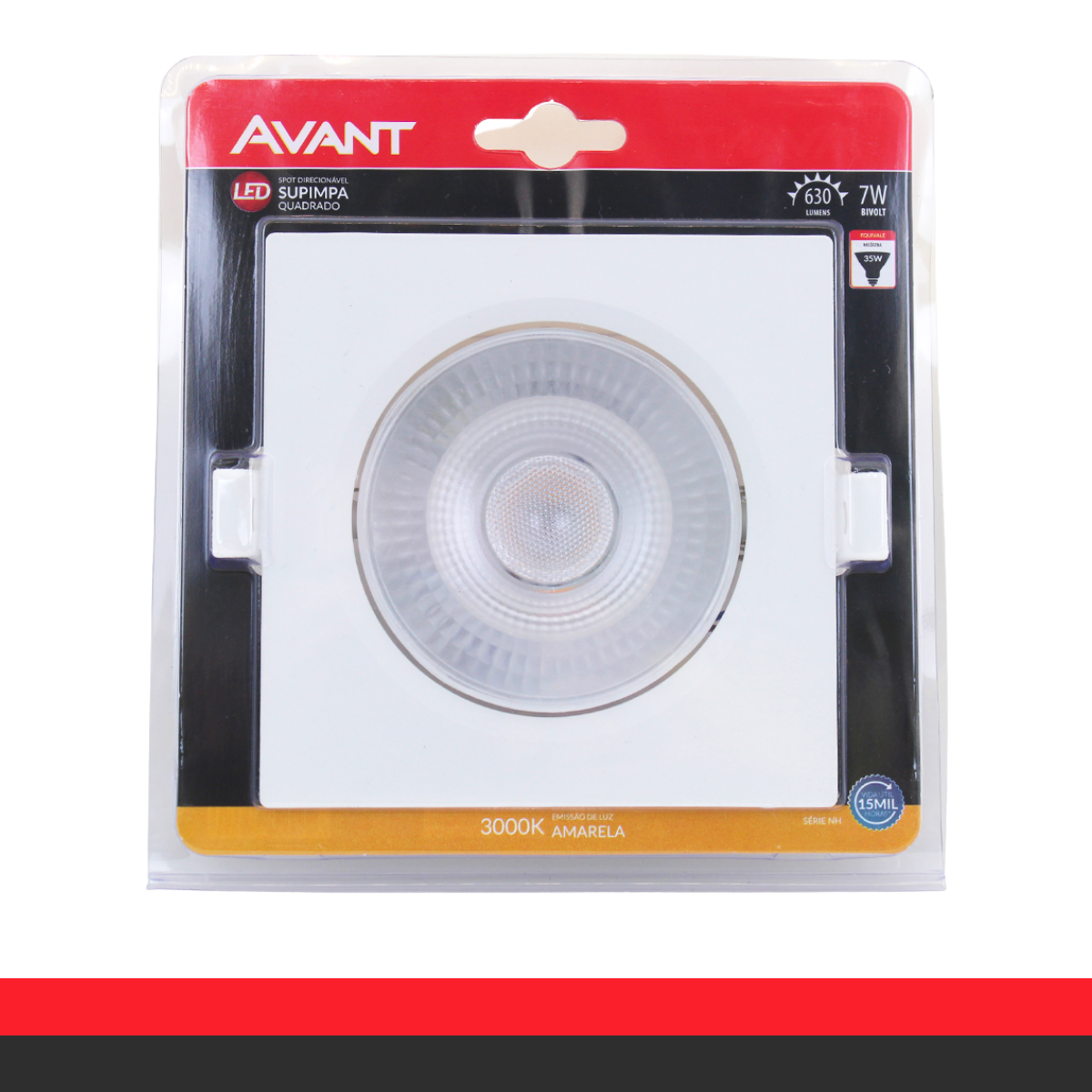 Kit 10 Spot Led Emb Quadrado 7W 3000K Bivolt Branco Quente Avant ...