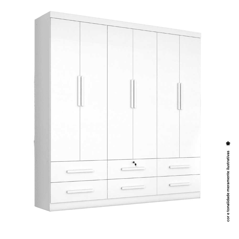 Guarda Roupas 6 Portas E 6 Gavetas Maximus Branco | MadeiraMadeira