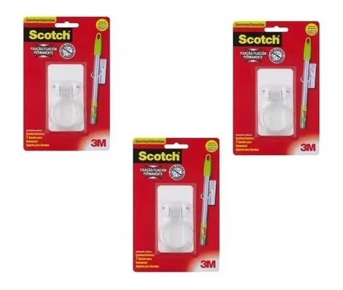 KIT 3 SUPORTE PARA VASSOURAS ADESIVO ATÉ 3,5KG SCOTCH 3M | MadeiraMadeira
