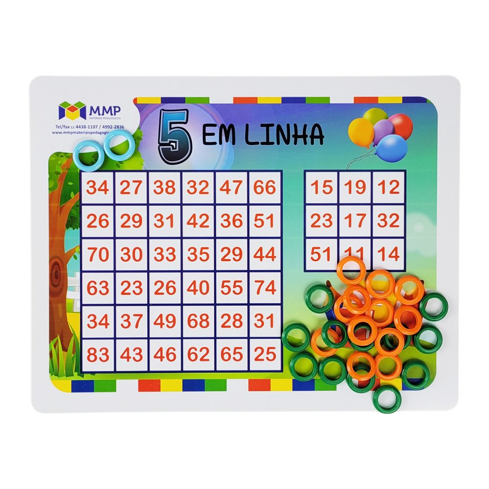 Jogo Cinco Em Linha Educativo Material Pedagógico Didático | MadeiraMadeira