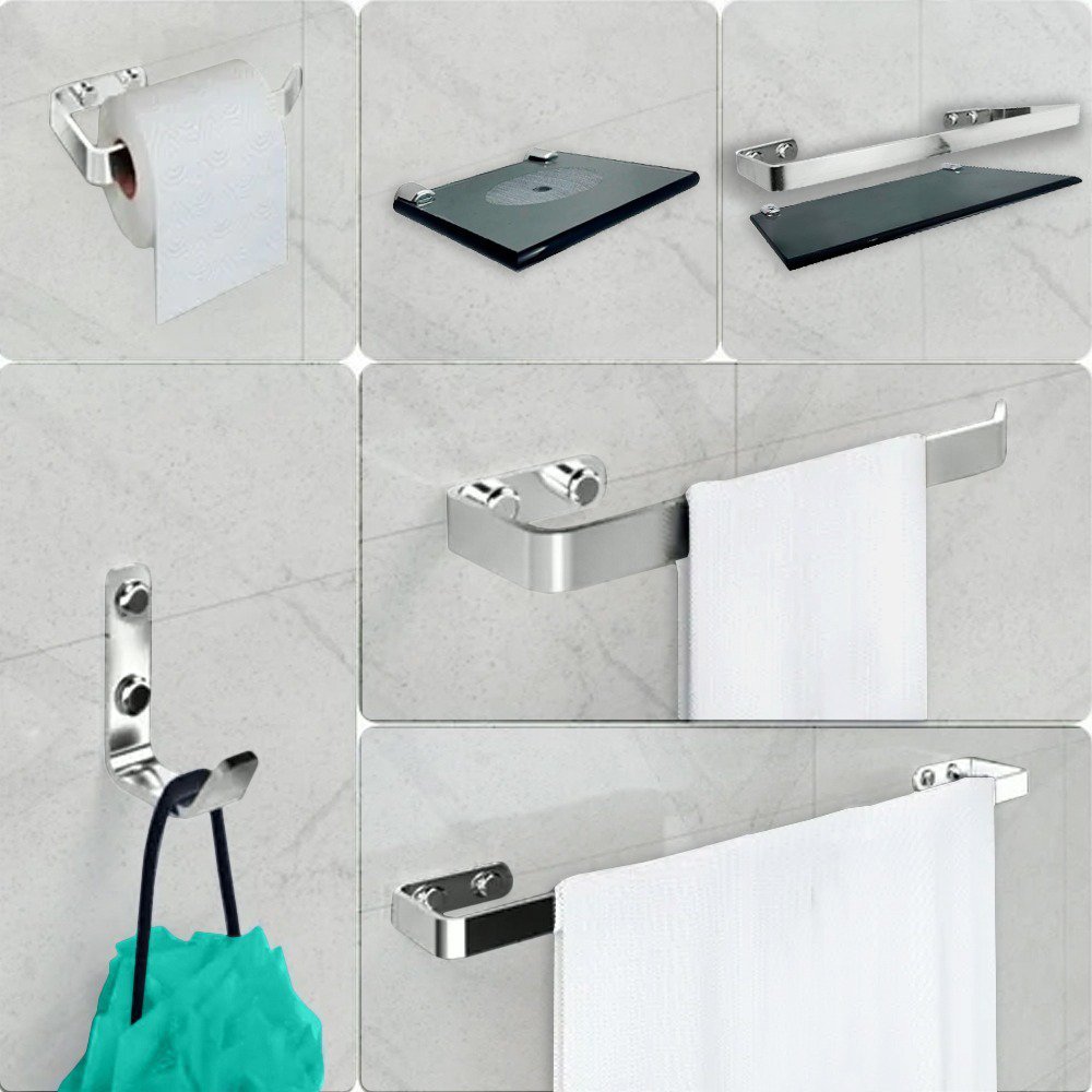 Kit Para Banheiro Ocean 6 Peças Fumê | MadeiraMadeira