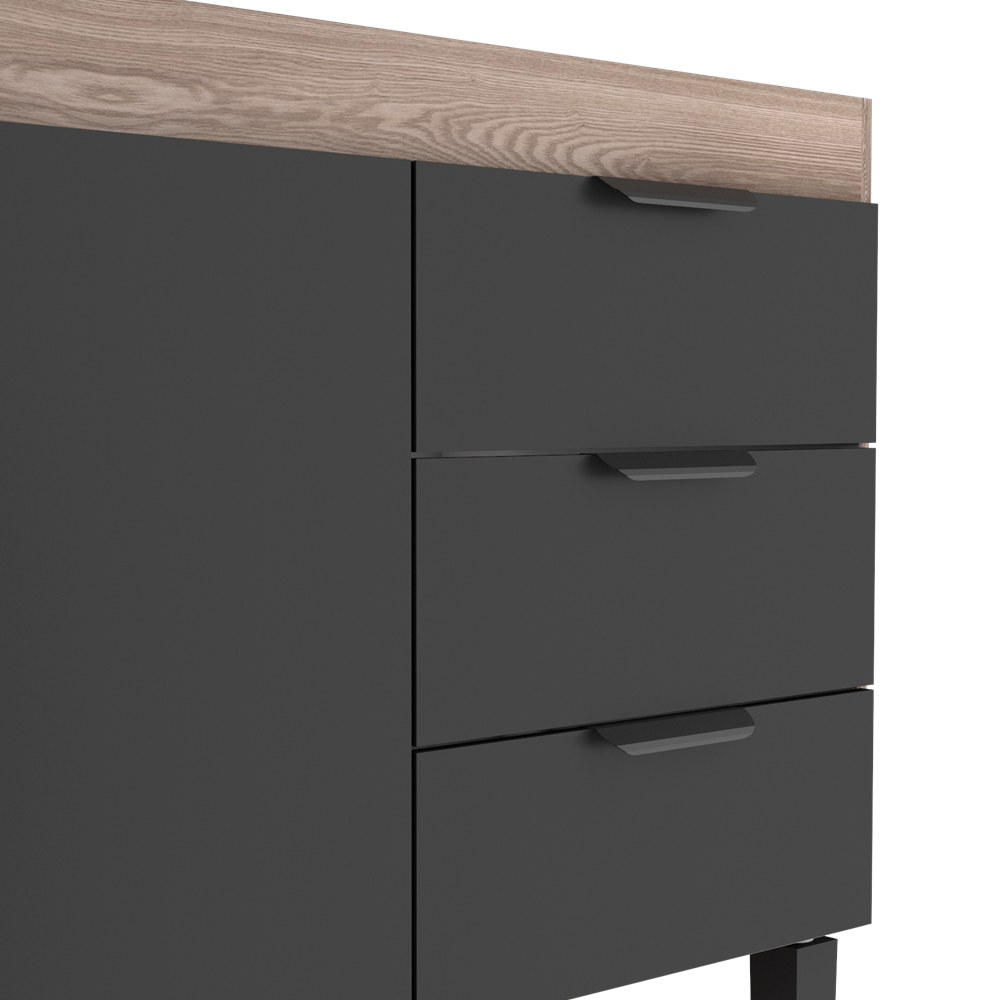 Gabinete em Madeira Flamingo Cozinha 1,40 Tamarindo Preto Cozimax ...