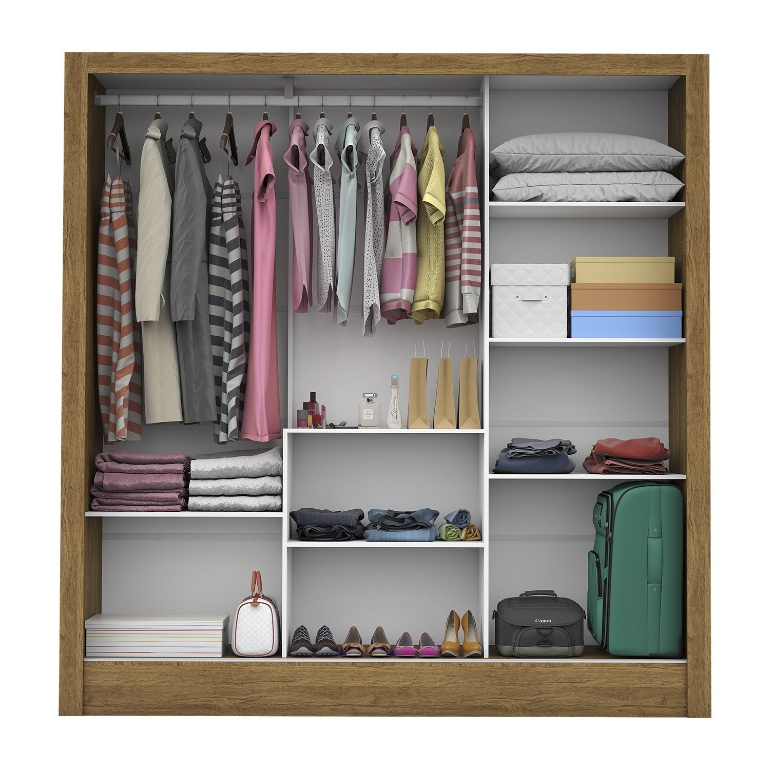 Guarda Roupa Casal 3 Portas com Espelho Porto Plus Espresso Móveis ...