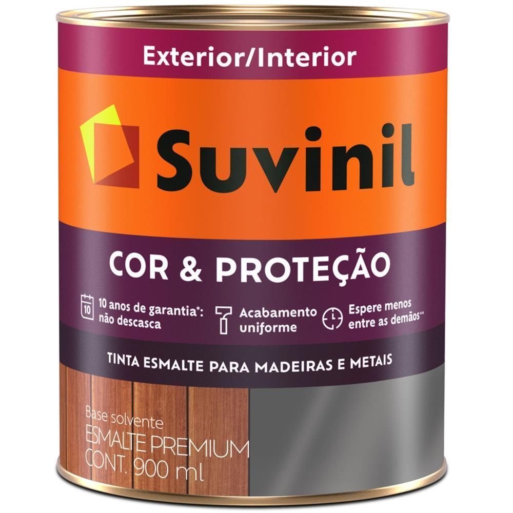 Tinta Esmalte Sintético Cor e Proteção Brilhante para Madeira e Metal ...