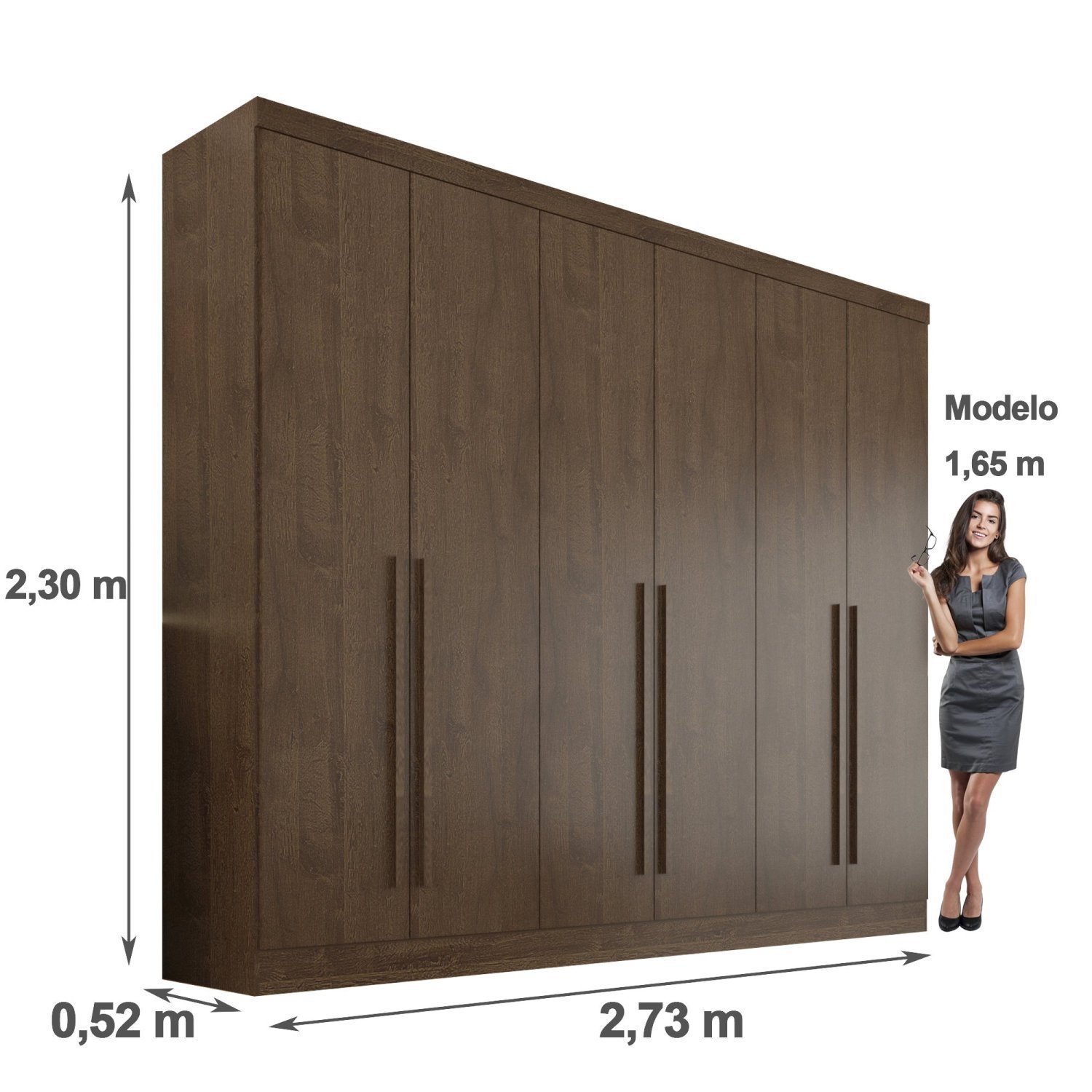 Guarda Roupa Casal 6 Portas 6 Gavetas Gramado 100% MDF | MadeiraMadeira