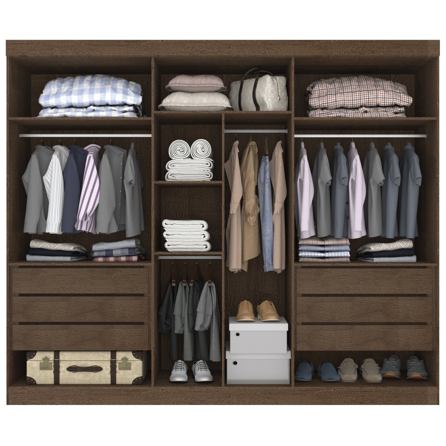 Guarda Roupa Casal 6 Portas 6 Gavetas Gramado 100% MDF | MadeiraMadeira