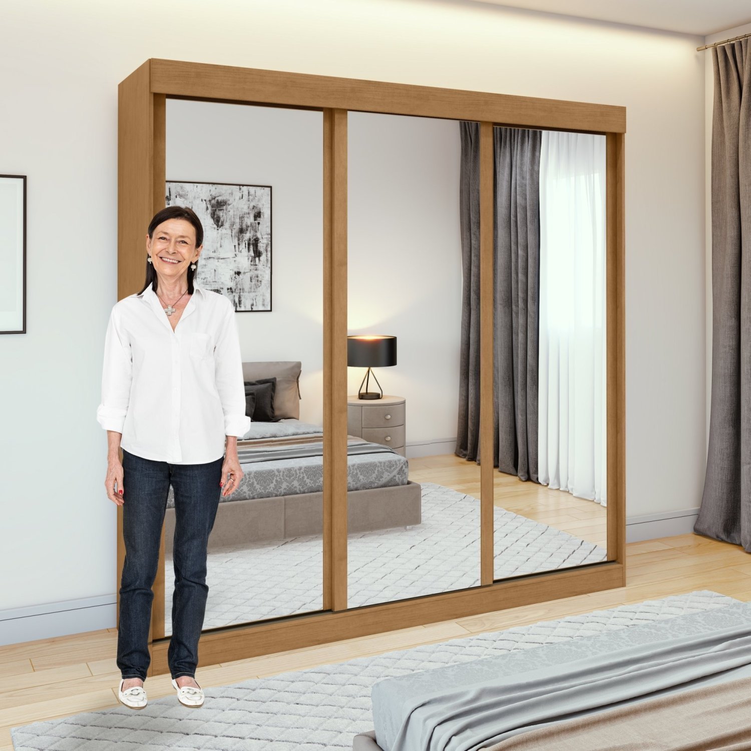 Guarda Roupas 3 Portas 3 Gavetas Super Glass Zion Yescasa | MadeiraMadeira