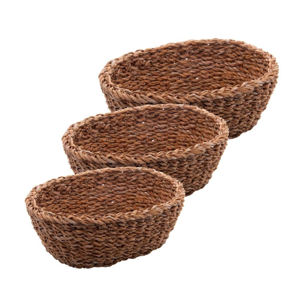 3 Cestas Ovais Wolff de Fibra Natural | MadeiraMadeira